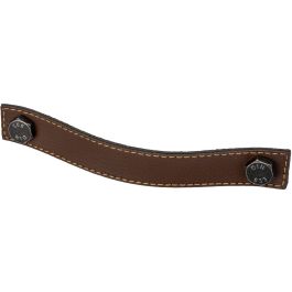 Leather Pull Handle 'Din' Brown Leather / Iron - QualityFittings
